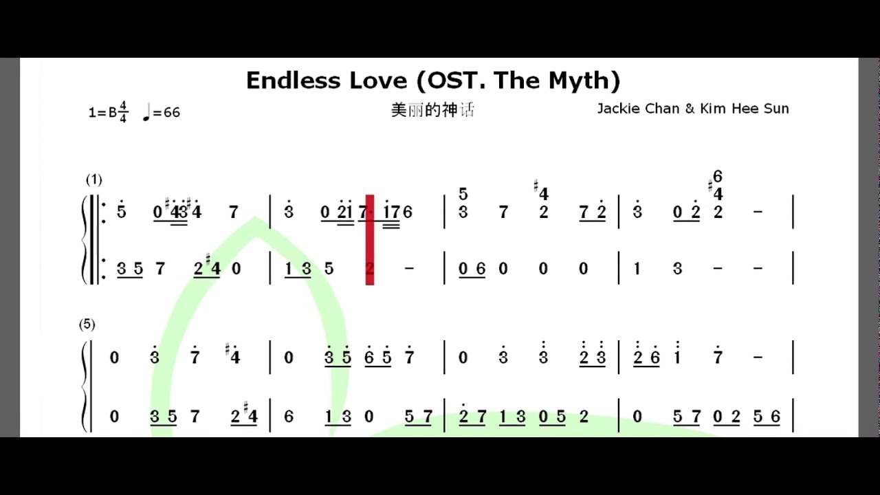 「Kalimba Tabs」Endless Love 美麗 (OST. The Myth 神話) - Jackie Chan & Kim ...