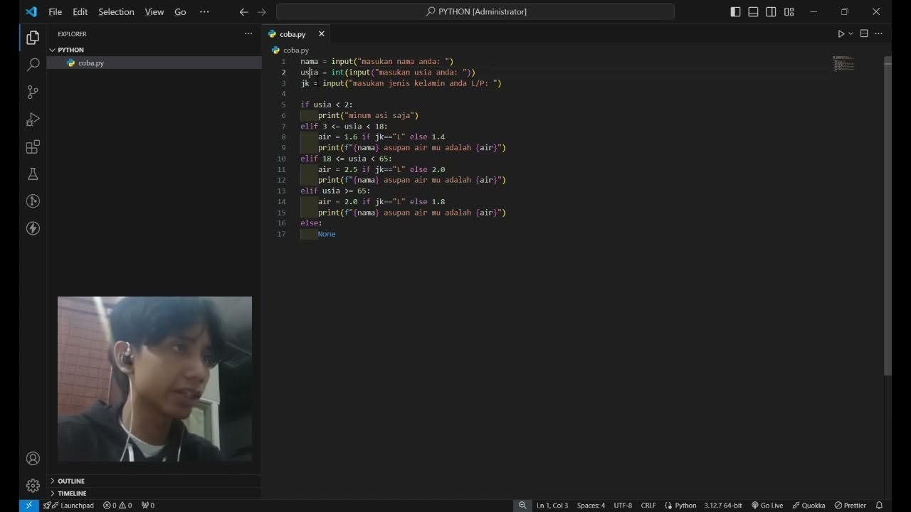 Tugas 1 Percabangan pada python - YouTube
