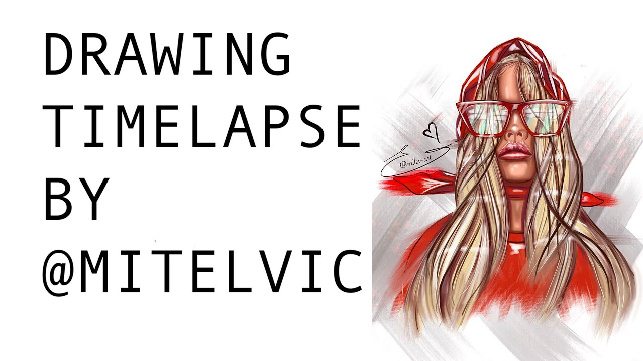 Drawing Cute Girl Picture in Procreate | Time Lapse Art | Made by ...