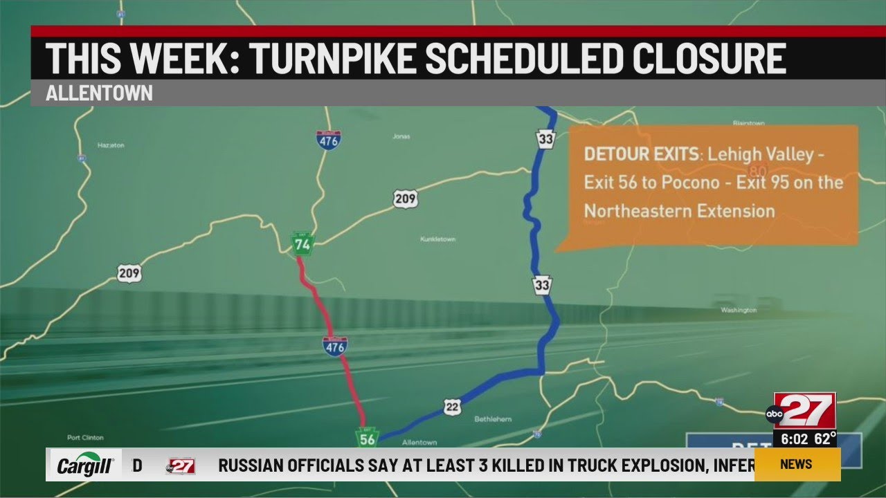 Changes coming to Pennsylvania turnpike with scheduled closure - YouTube