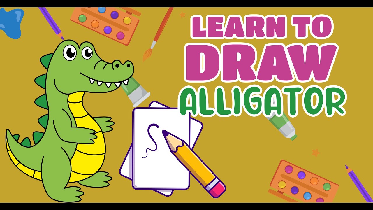 Learn how to draw an alligator - YouTube
