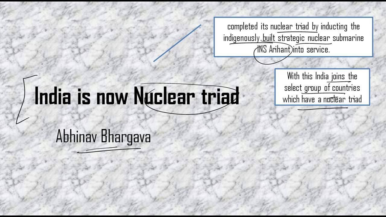 UPSC Mains GS3 - Indigenization of technology - What is Nuclear Triad ...