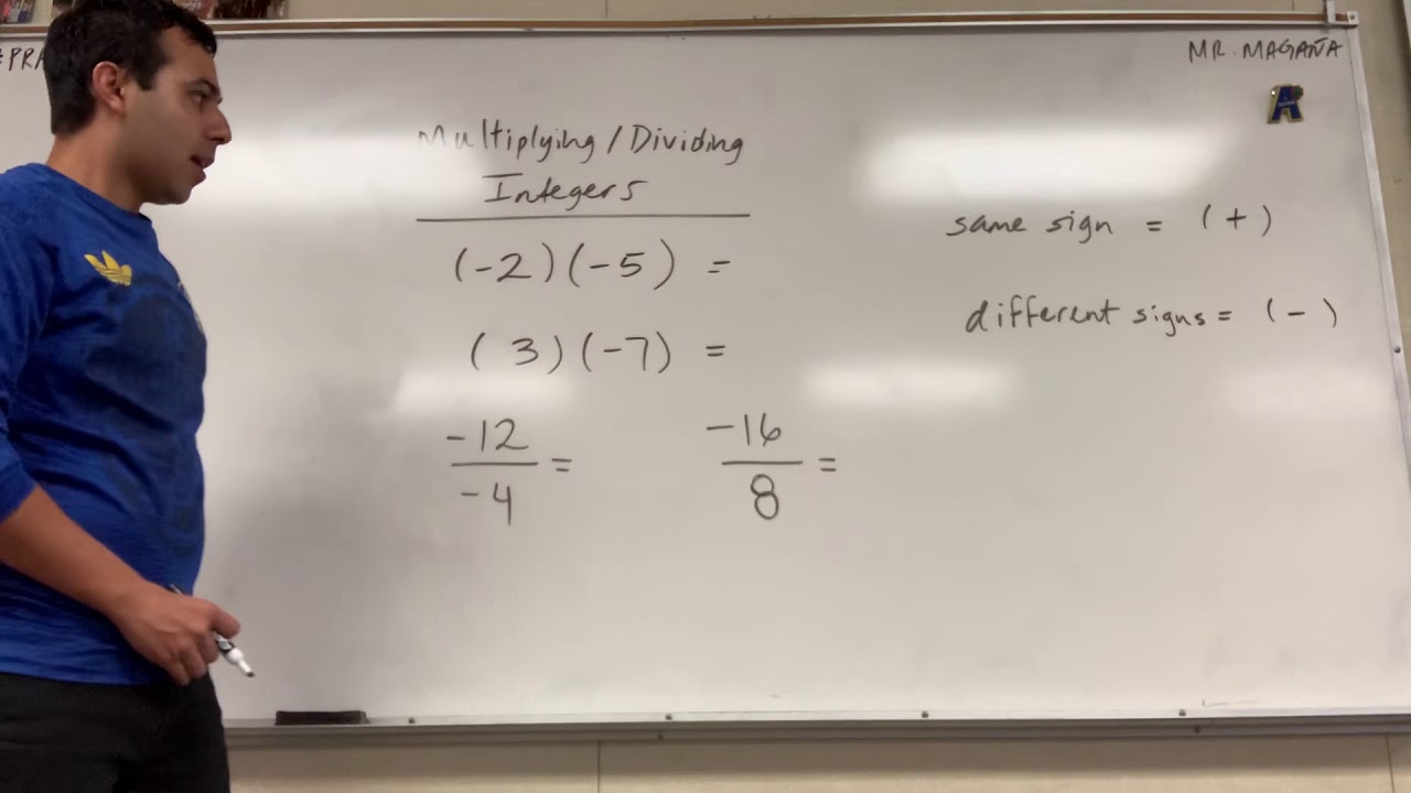 Multiplying and dividing integers - YouTube