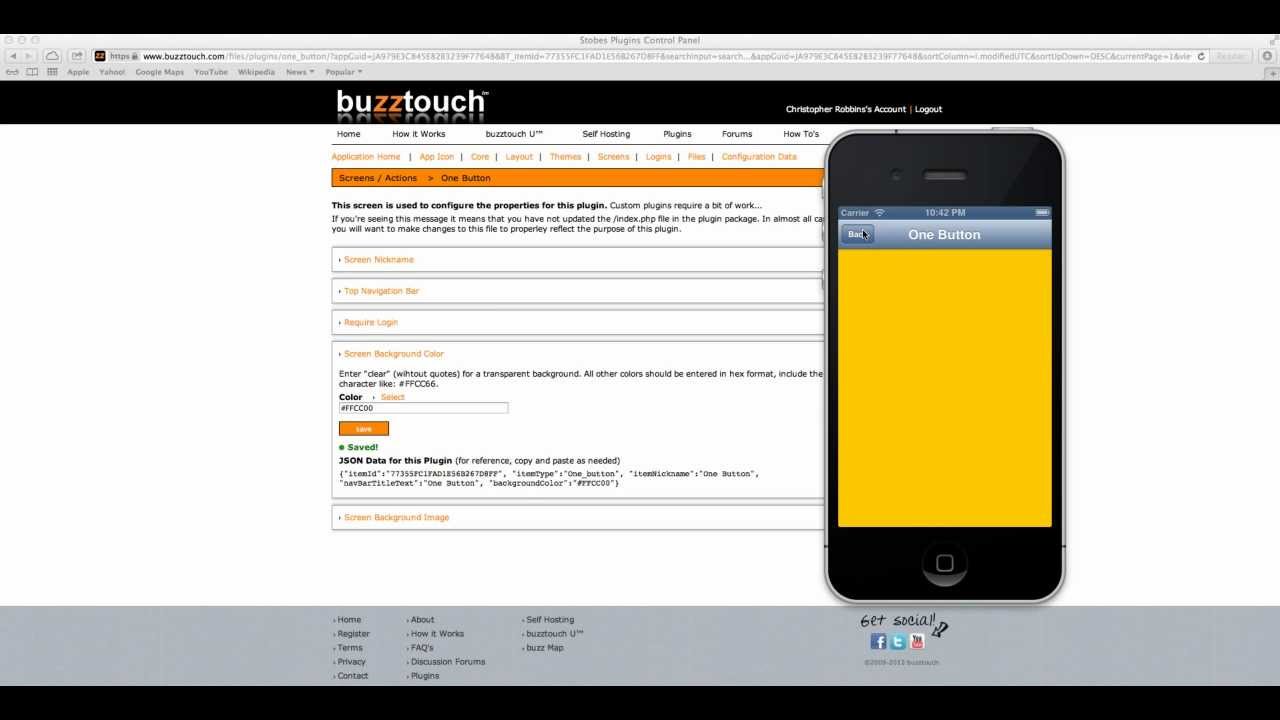 Creating Buzztouch plugins using the JSON Snippet Keeper - YouTube