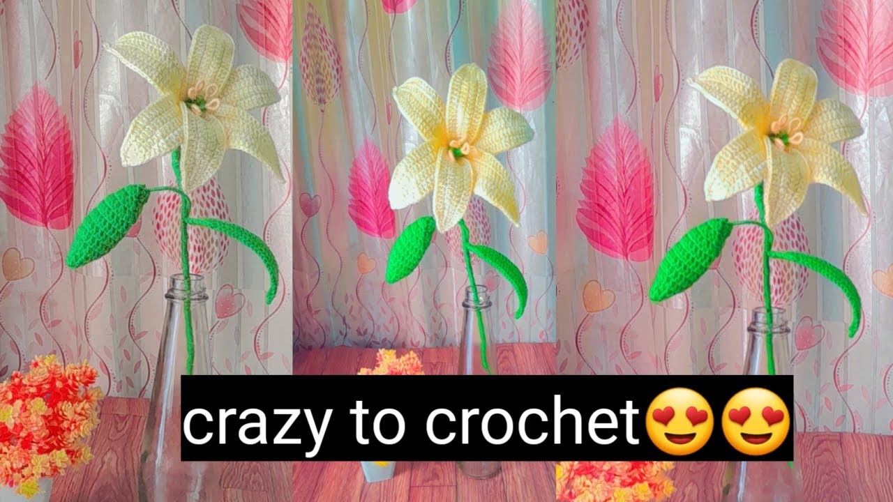 crochet lily flower tutorial step by step part 2// diy crochet ideas ...
