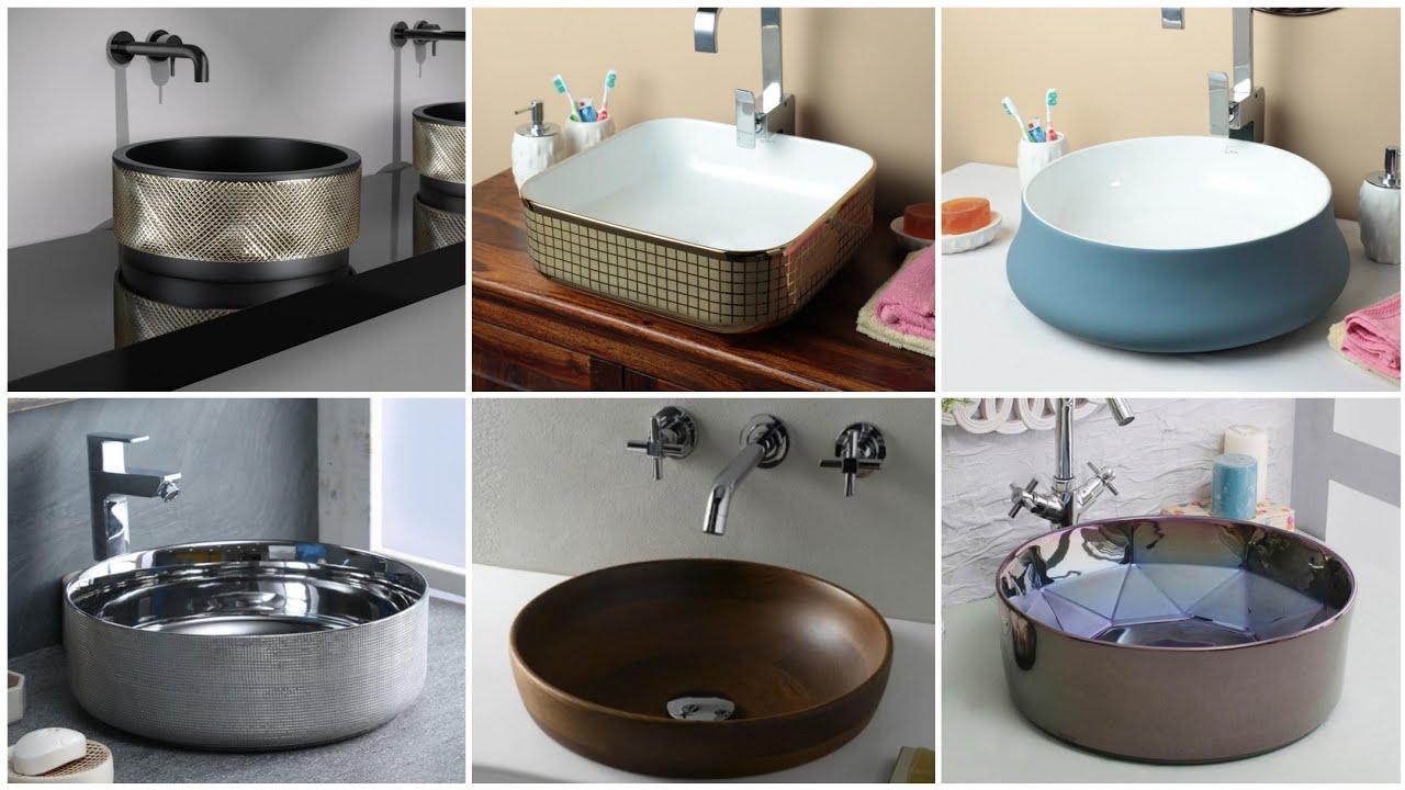 Beautiful Table Top Mounted Washbasin Design For Bathroom Platform ...