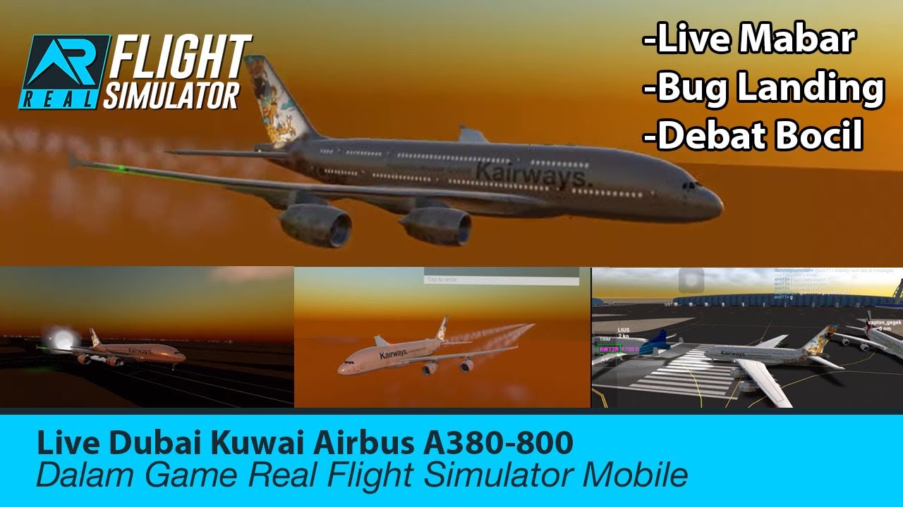 Siaran langsung Airbus A380-800;Terbang dari Dubai ke Kuwait Real ...