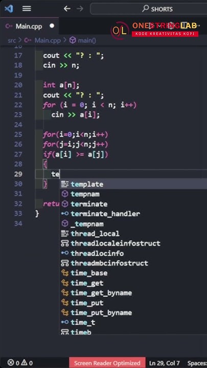BELAJAR C++ - PROGRAM BUBBLE SORT - YouTube
