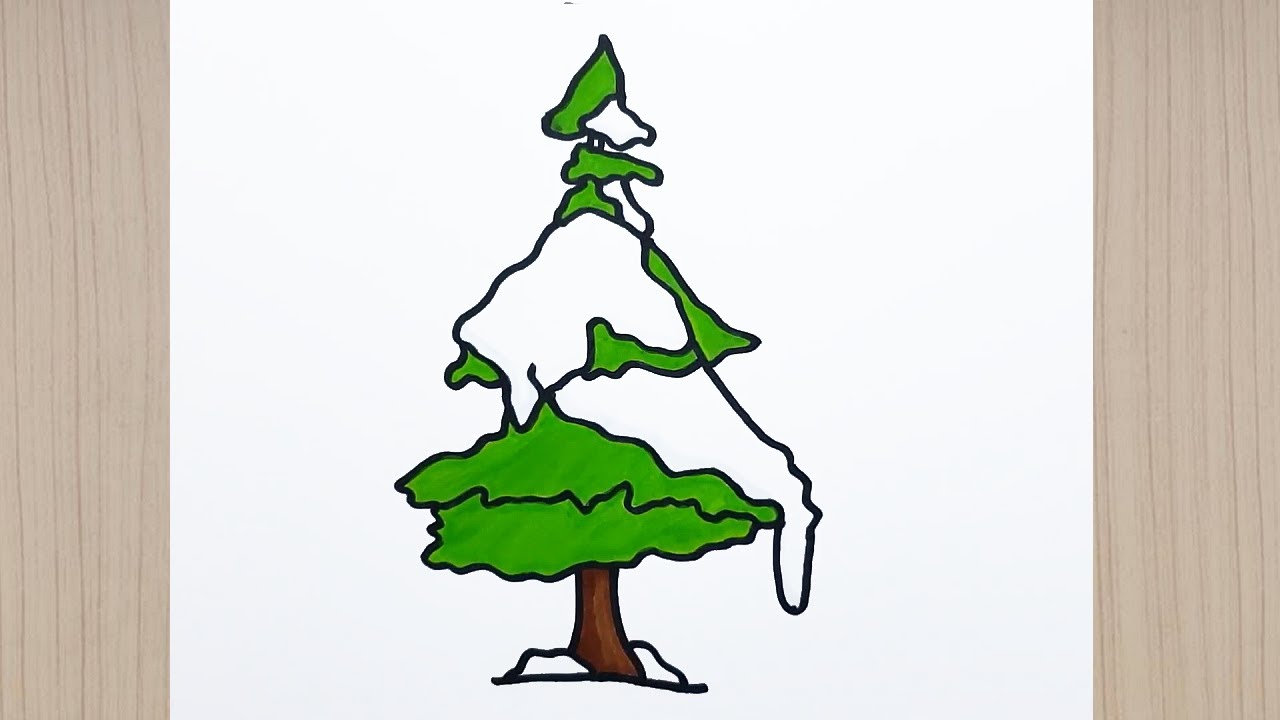 how to draw christmas pine tree | easy drawings - YouTube