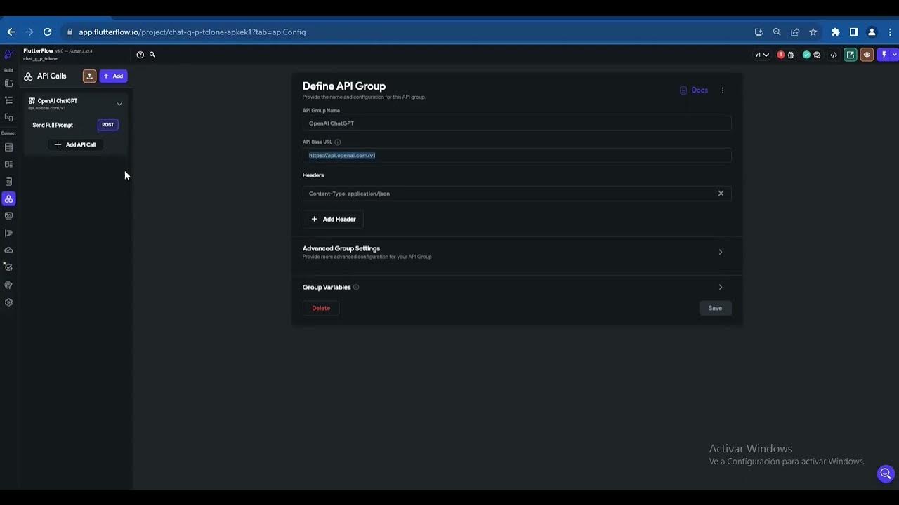 Chatbot en FLUTTERFLOW: Usando API de Open IA- Parte 2 - YouTube