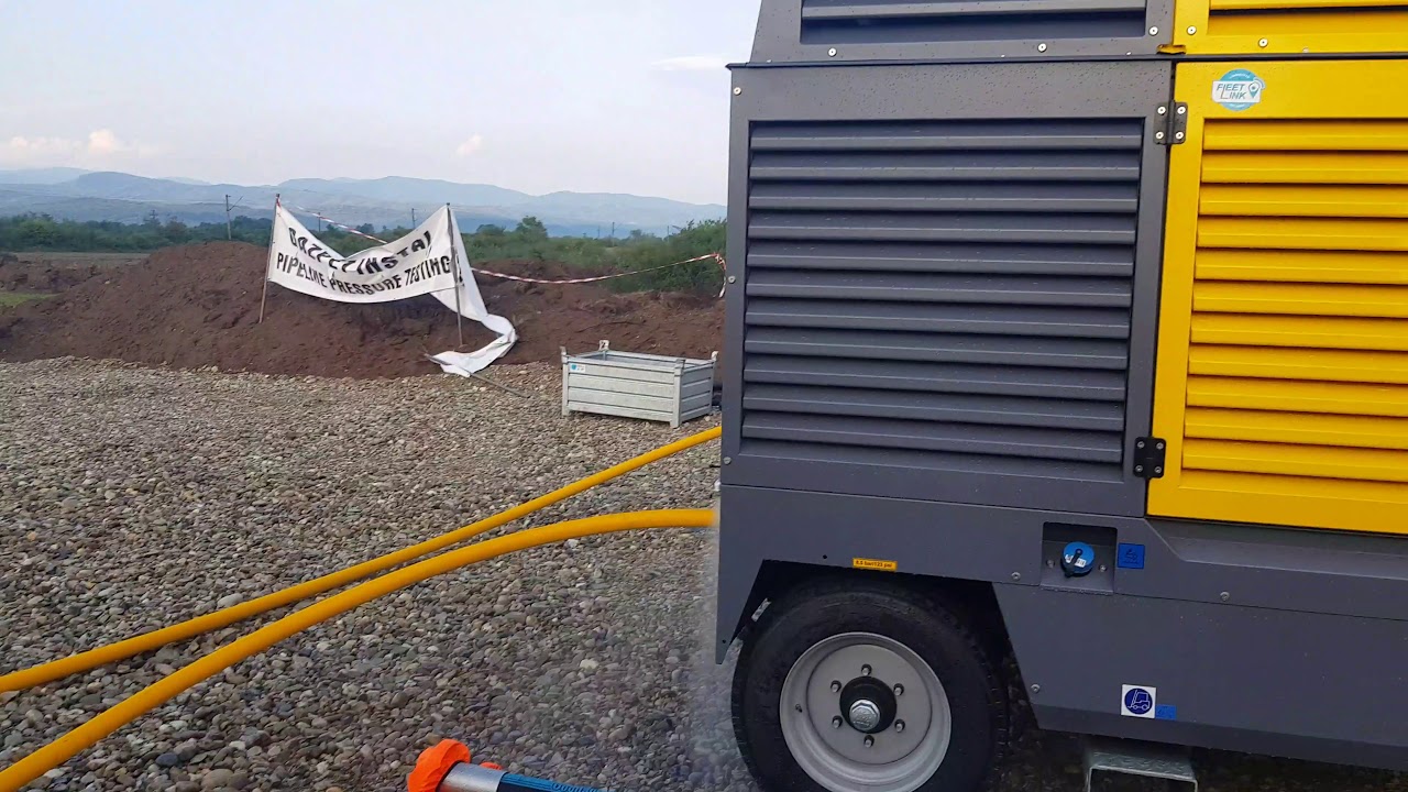Atlas Copco Booster B18 with Y35 in action for high pressure test at ...