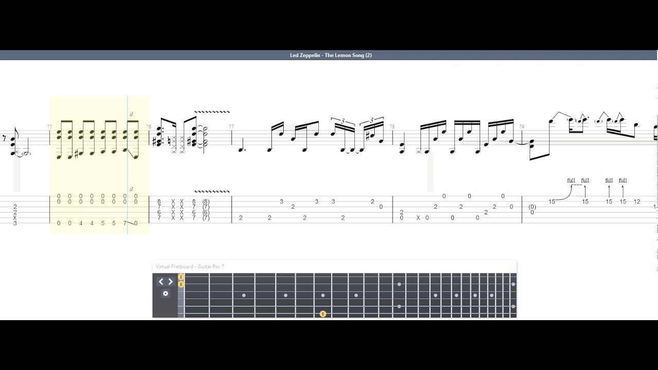 Led Zeppelin - The Lemon Song GUITAR 1 TAB - YouTube