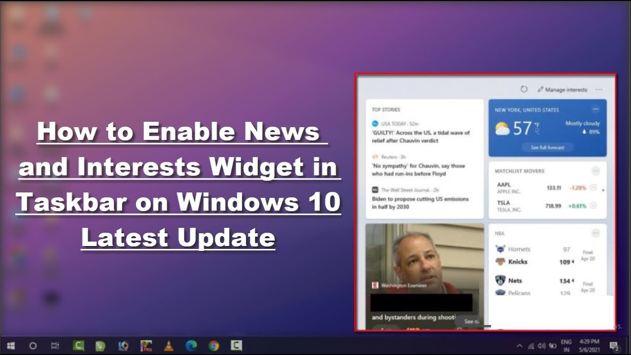 How to Get ‘News & Interests’ Taskbar Widget on Windows 10 - YouTube