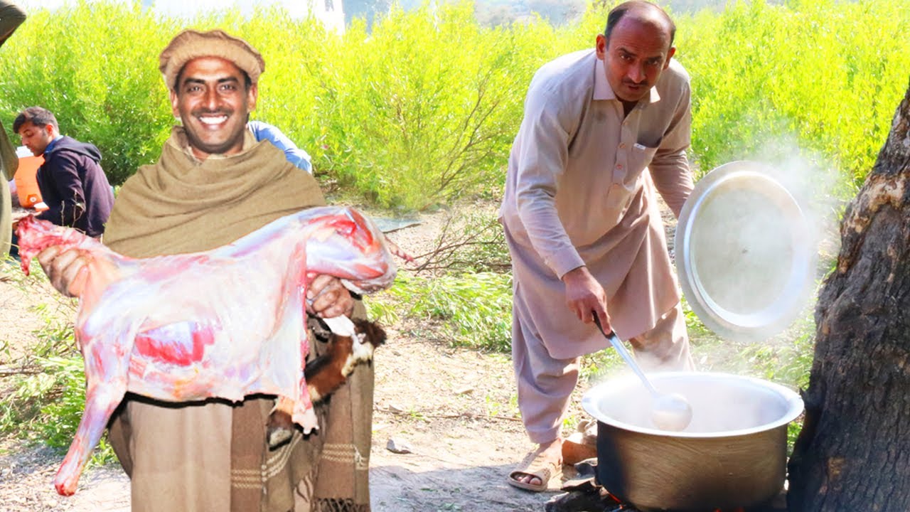 FULL GOAT RECIPE | 16 KG Full Goat Gravy Recipe by smart village food ...