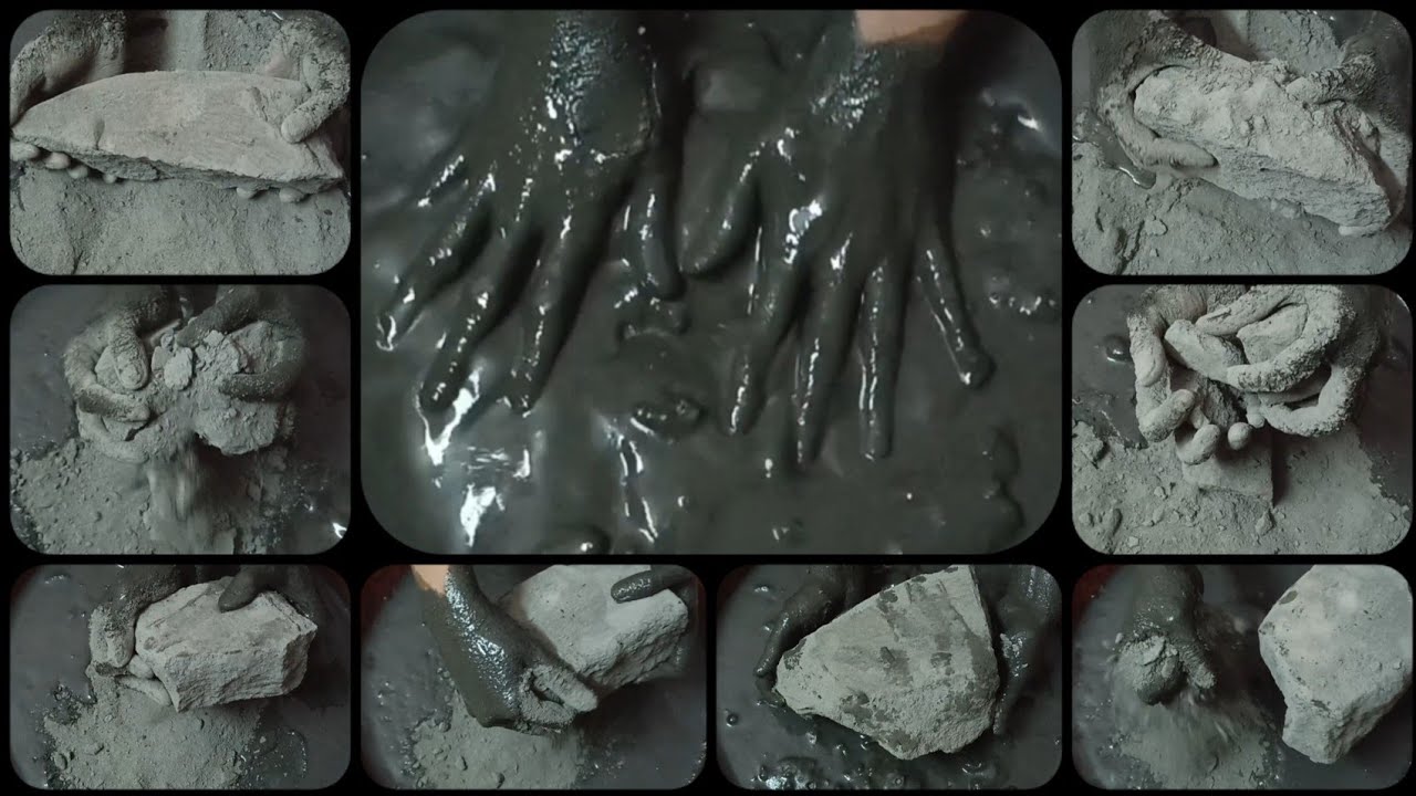HBD🥳🎂unknown person | Soft🖤Charment🖤Chunks+Shapes Crumbling in💦& Paste Mixing/Playing ASMR #994 ...