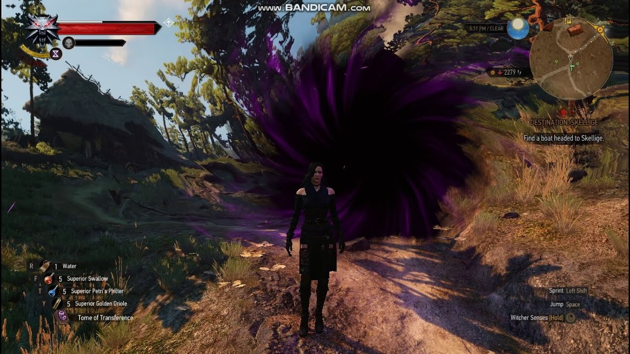 Sorceress Portal Spell Witcher 3 GOTY MAGIC SPELLS - YouTube