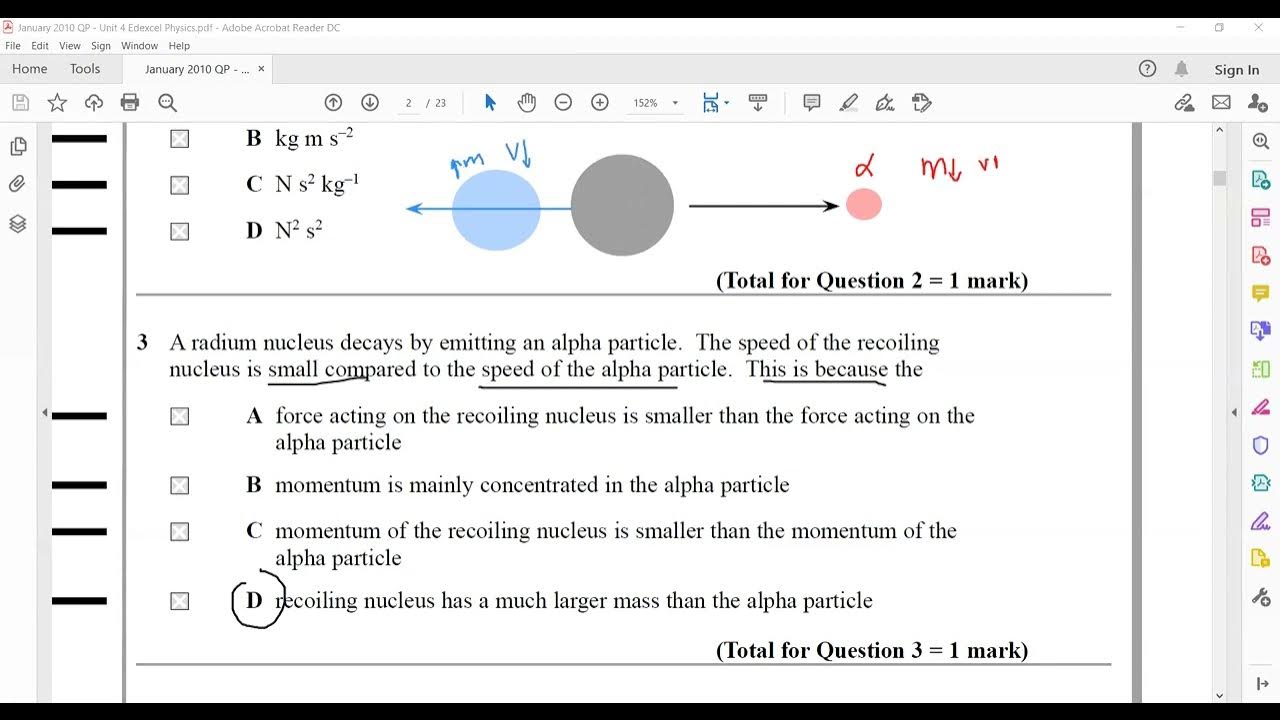Momentum past paper questions IAL A2 Physics Unit 4 lesson 2 part a - YouTube