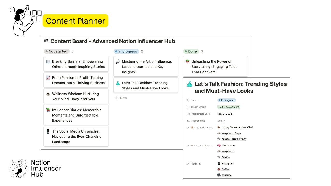 Notion Content Planner Template with Partnership Management - YouTube