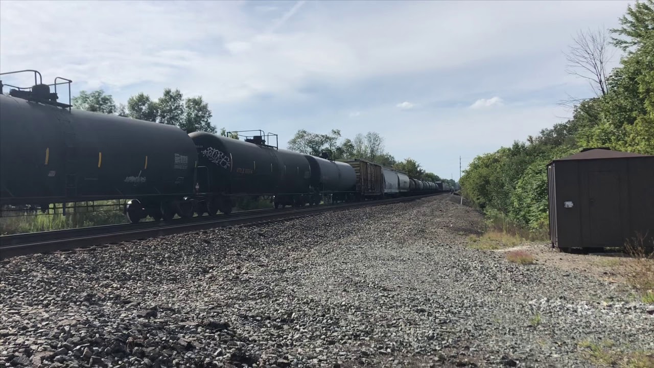 Westbound NS 67X w/ CP 8029 Trailing & Eastbound 14N w/ DPU & Rare Ex-W ...