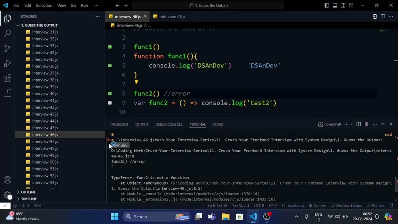 interview 46 | Frontend Interview Question | Guess the Output | MERN stack interview ...