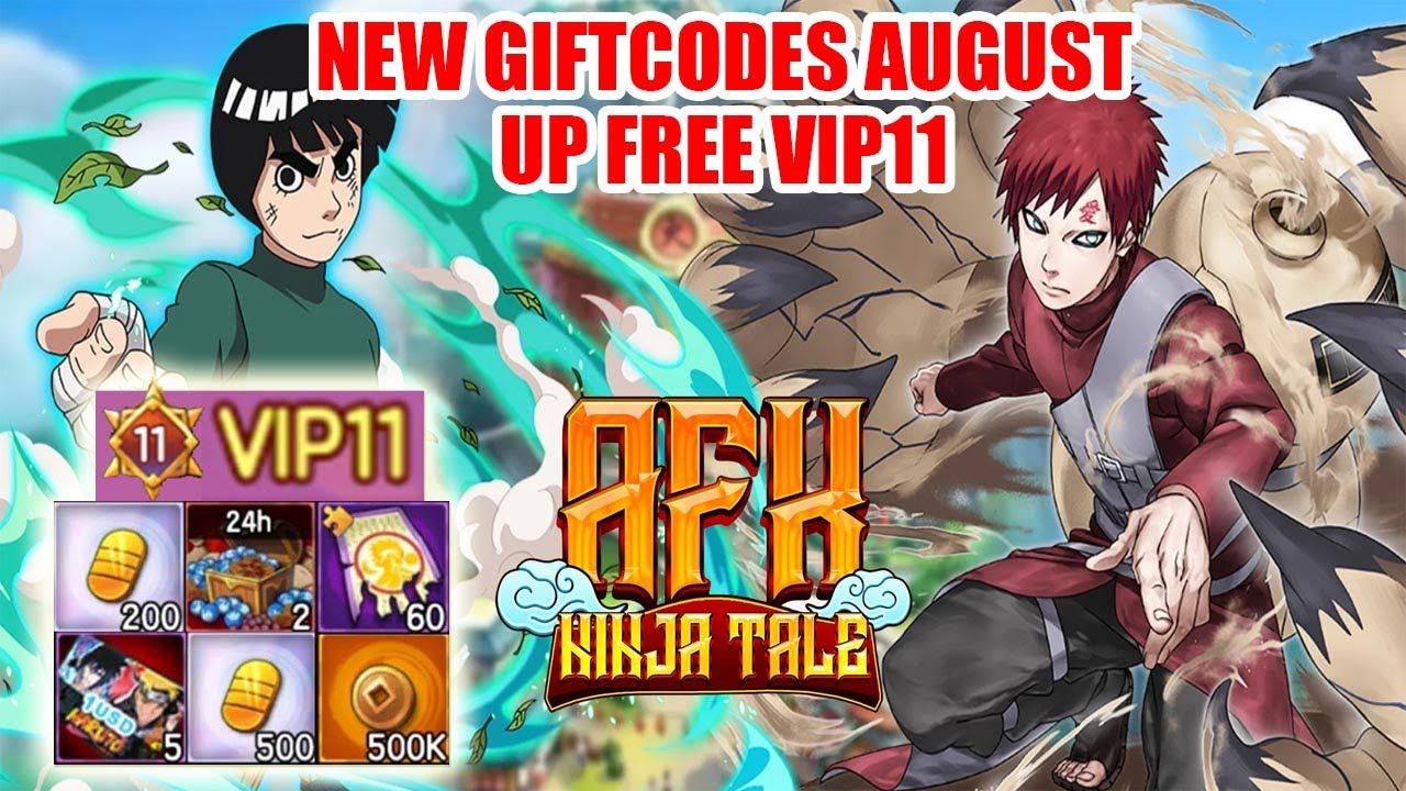AFK Ninja Tale & 3 New Giftcodes August - Up Free VIP 11 Naruto Idle ...