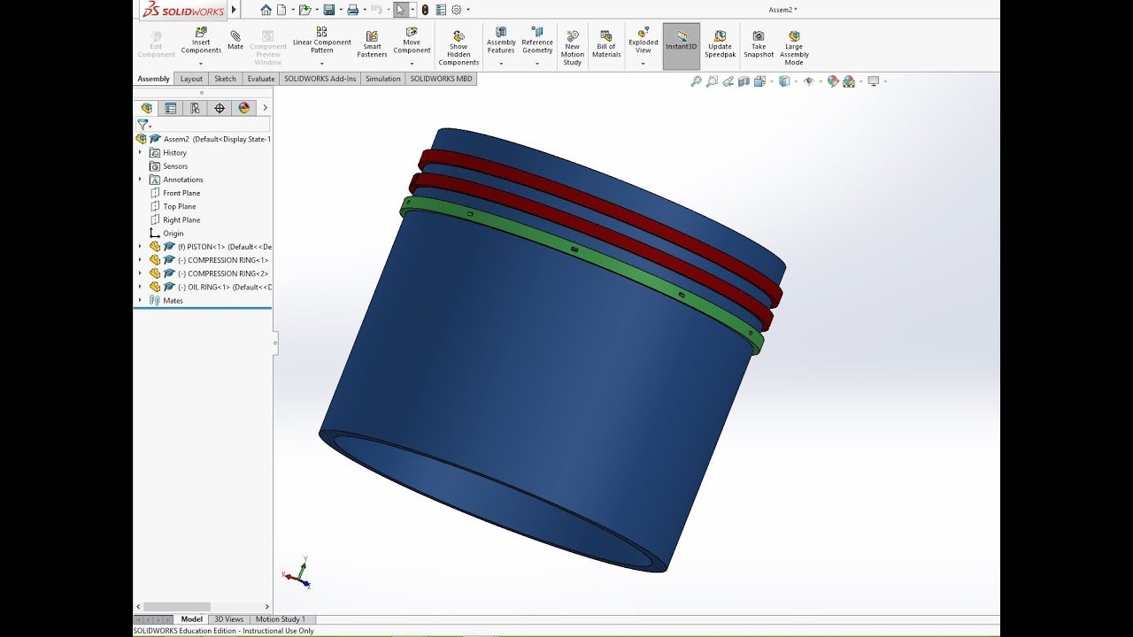 SIMPLE PISTON AND RINGS ASSEMBLY | BEST ENGINEER - YouTube