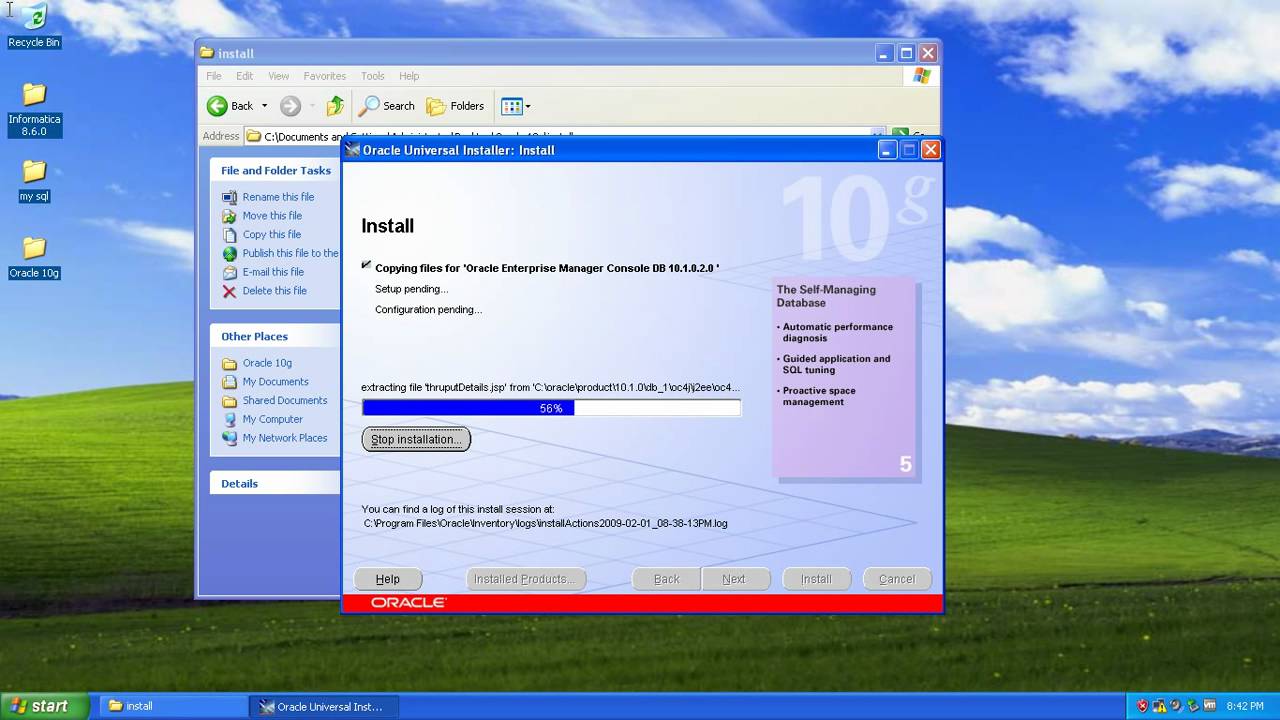 oracle 10g installation on windows xp - YouTube
