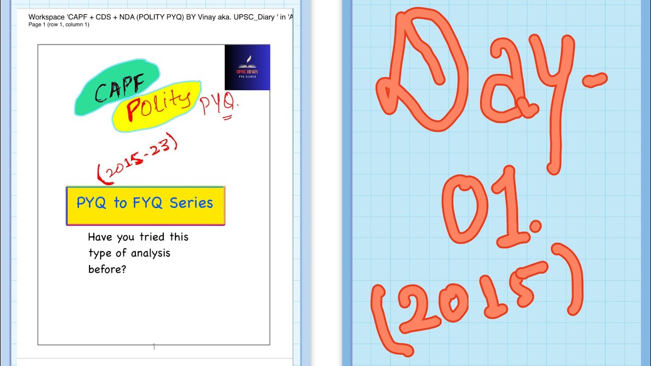 CAPF PYQ - Polity2015 || DAY 1 || Must to do for 2025 UPSC CSE || #capf ...