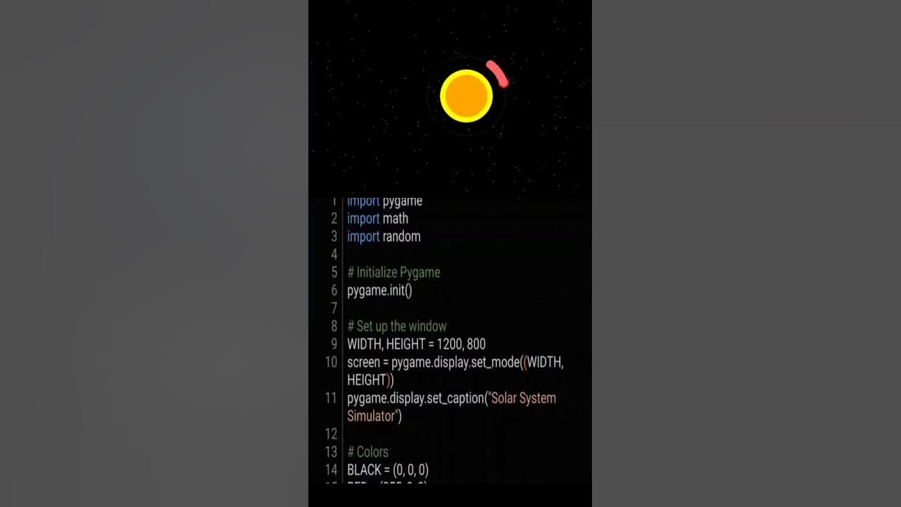 Using Pydroid IDE to create Solar System in Python. #shorts #coding #programming - YouTube