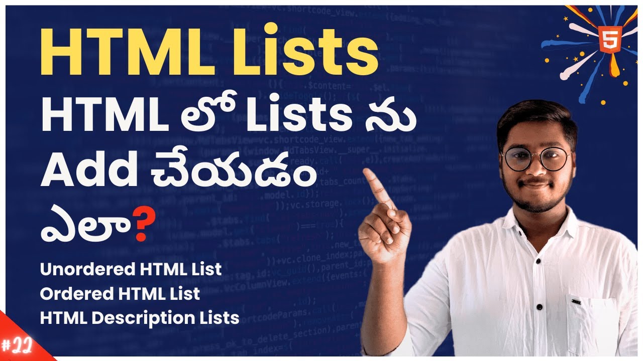Html Lists In Telugu Html Tutorial Unordered List And Ordered List 3000