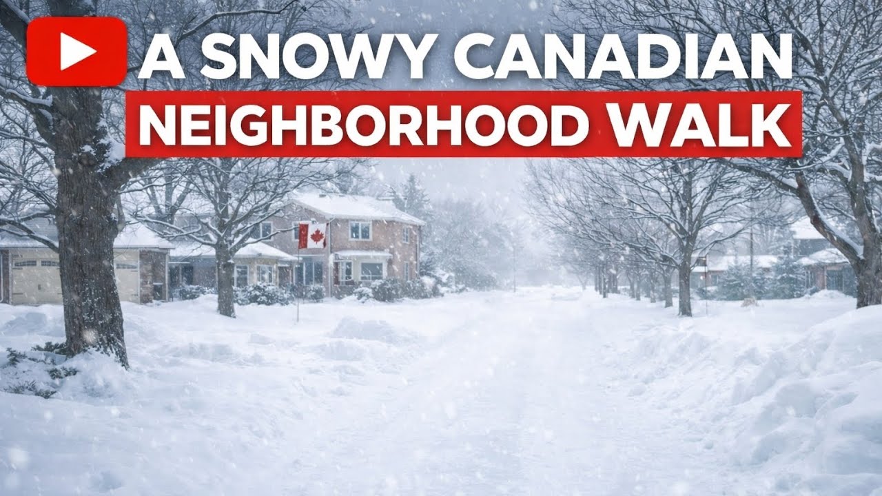 Soft Snowfall in a Canadian Neighborhood | Walking Tour - YouTube
