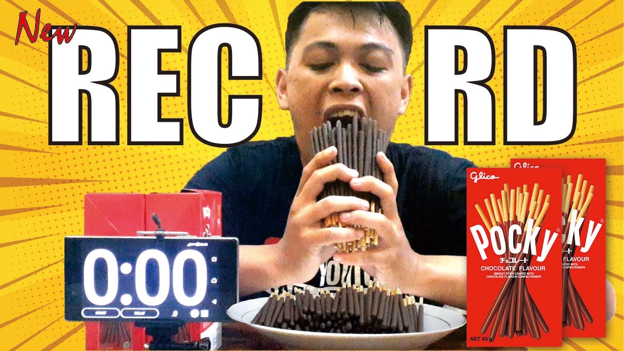 150 POCKY CHALLENGE (500 Calories) - YouTube