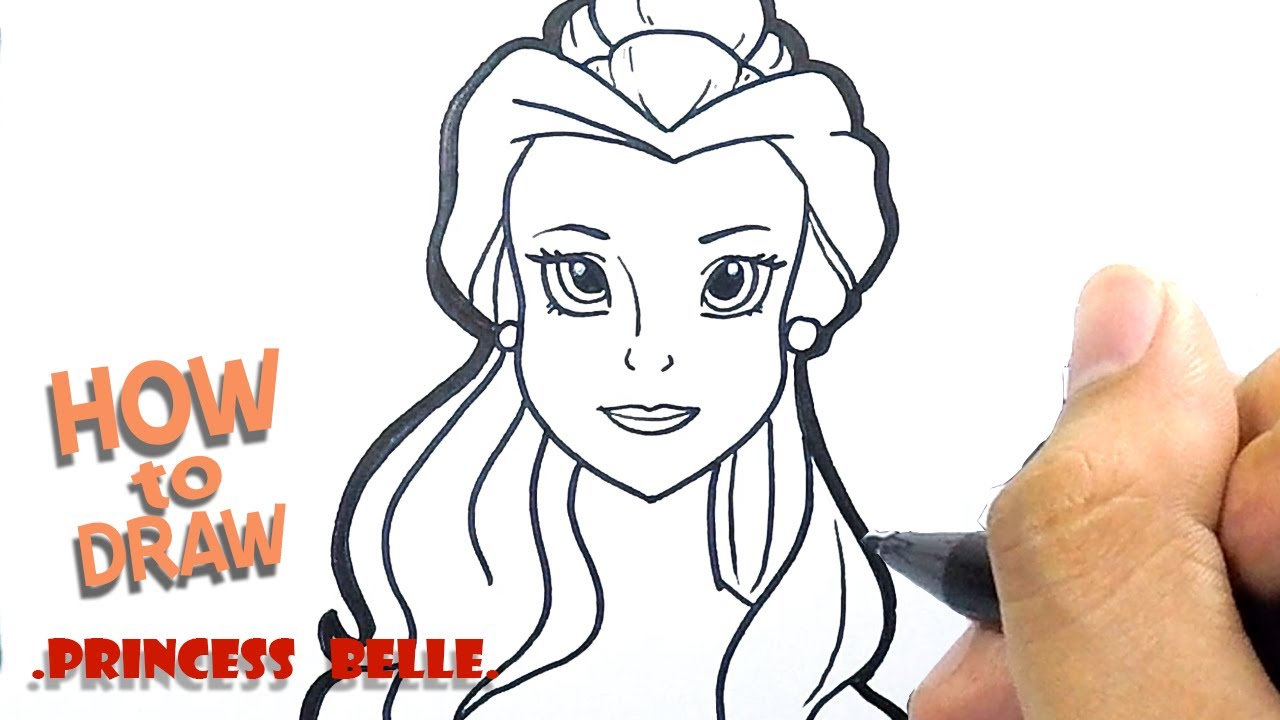 How to Draw Princess belle | Beauty and The Beast Drawing - YouTube