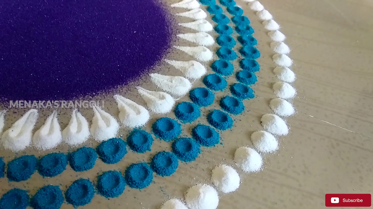Simple And Beautiful Color Rangoli Design - YouTube