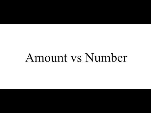 Amount vs Number - YouTube