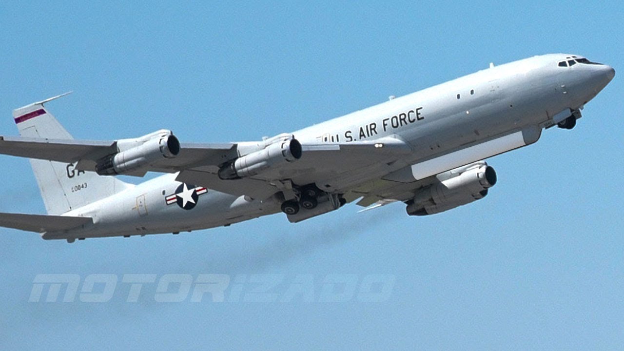 Powerful US Aircraft E-8C Joint STARS Take Off U.S. Air Force - YouTube