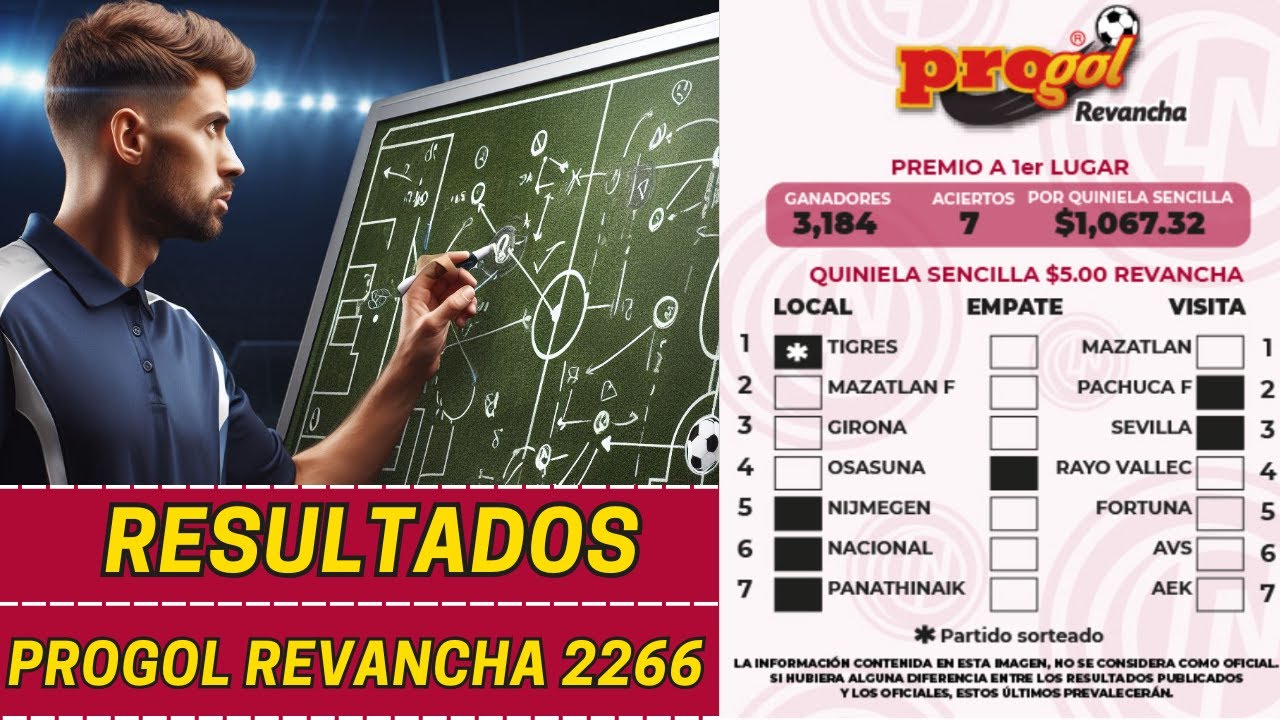 RESULTADOS #PROGOL REVANCHA #2266 - YouTube