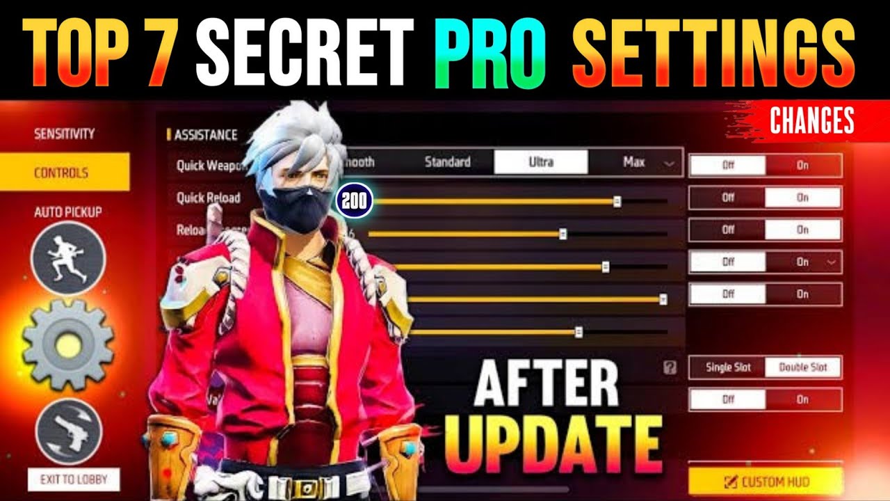 SECRET ⚙️ - Pro Settings + Tricks For Dangerous Headshot 🔒 || Top 7 ...