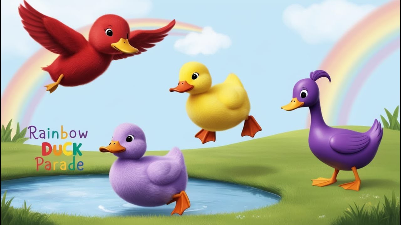 Rainbow Duck Parade | Animal Song | Duck Song | Nursery Rhymes | Kids ...