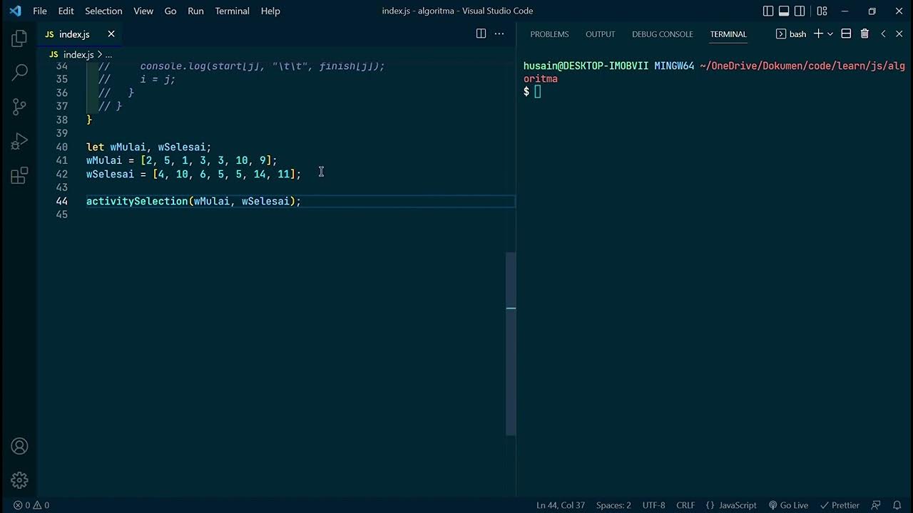penjelasan algoritma activity selection problem - YouTube