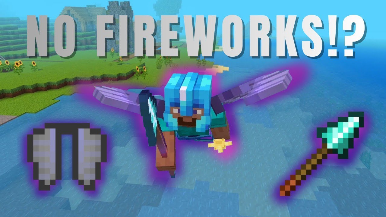 How to Fly with an Elytra Using a Spear on (Bedrock Mobile) - YouTube