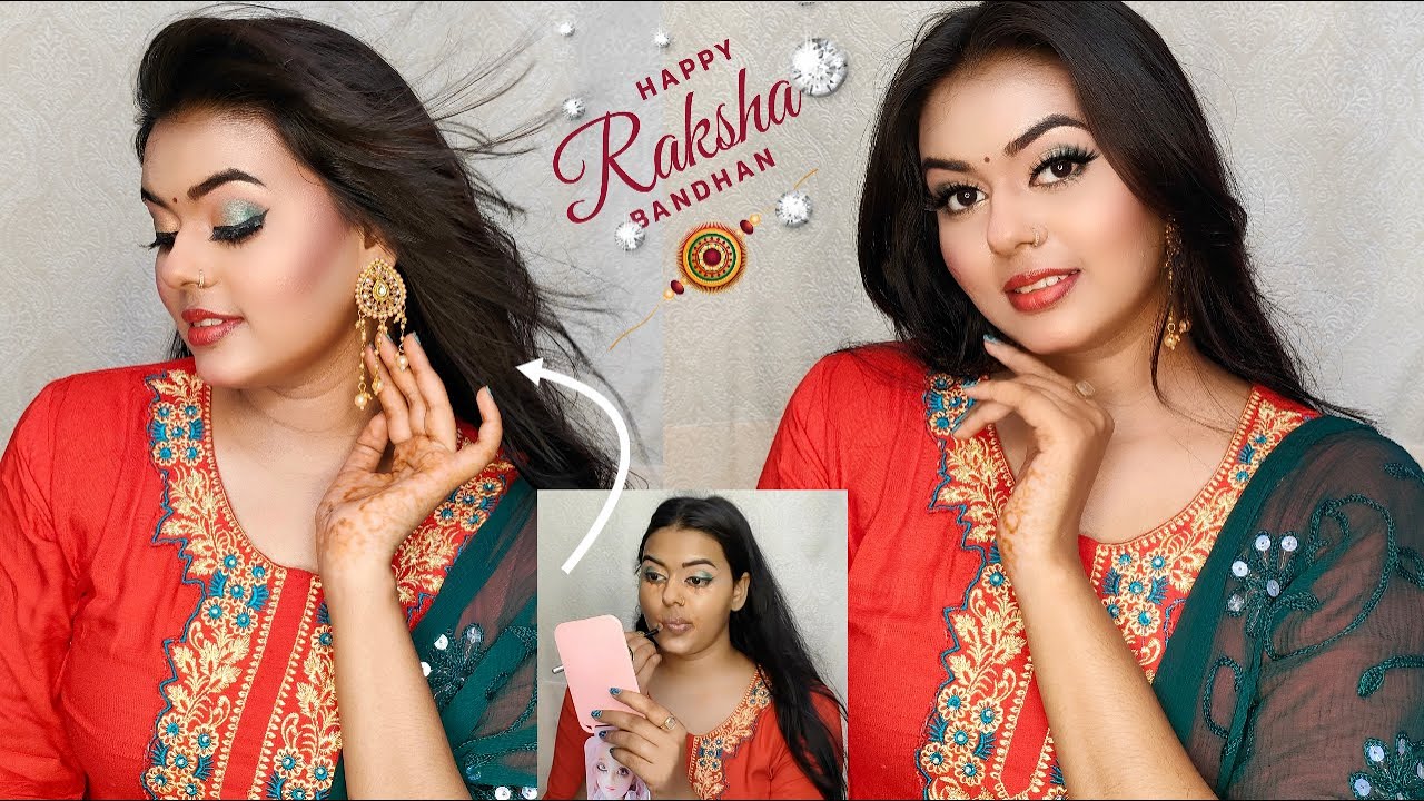 New Rakhi makeup look🤗/simple traditional raksha Bandhan makeup ...