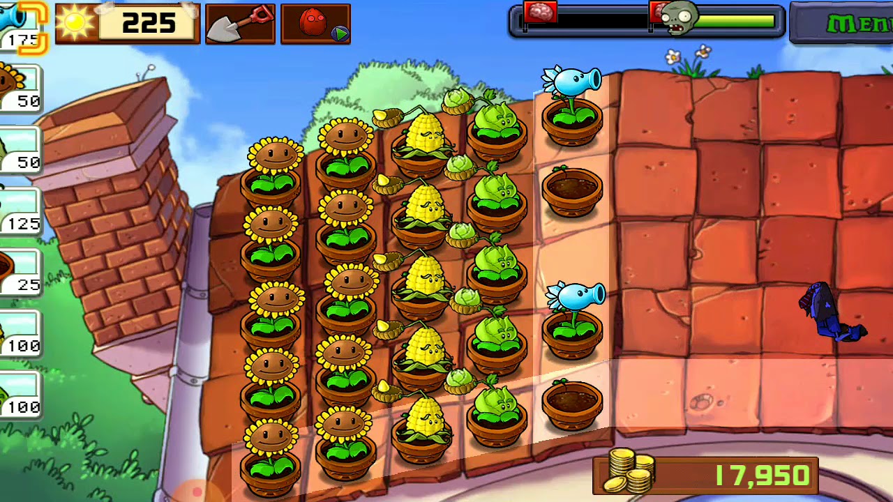 Plants vs zombies roof level_8 - YouTube