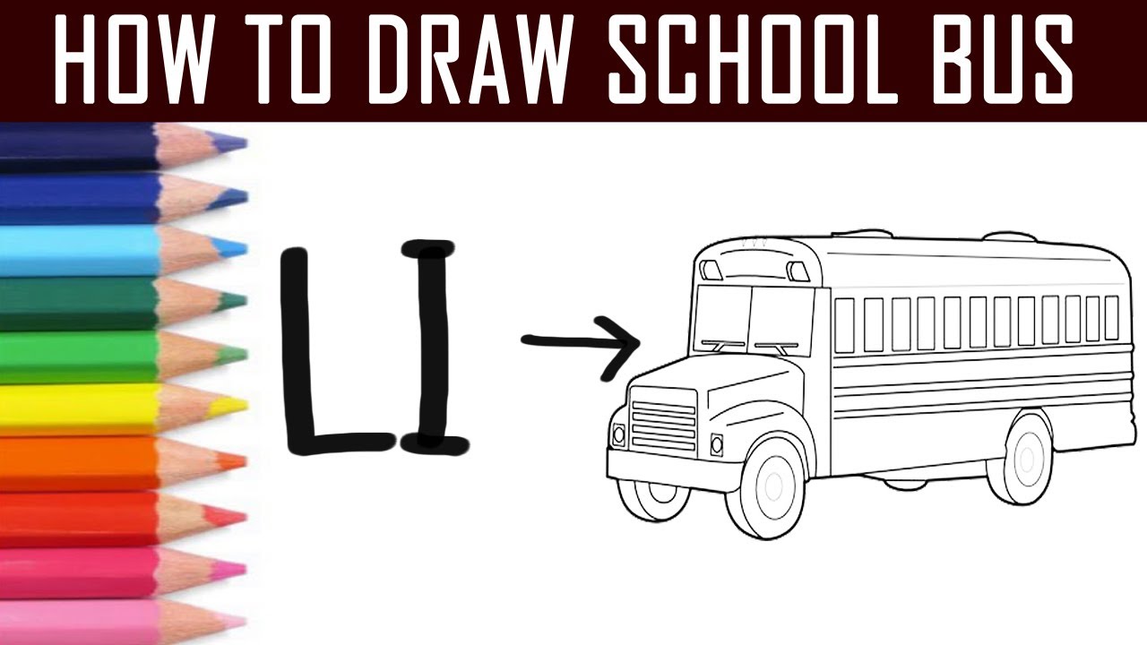 How To Draw A School Bus | School Bus Drawing | स्कूल बस का चित्र | Jb ...