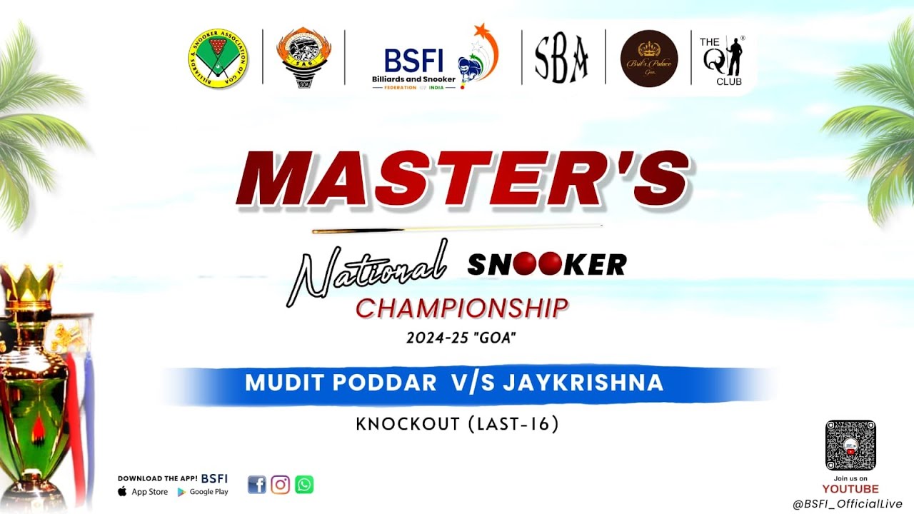 MUDIT PODDAR v/s JAYKRISHNA MASTER'S NATIONALSNOOKER CHAMPIONSHIP 2025 - YouTube