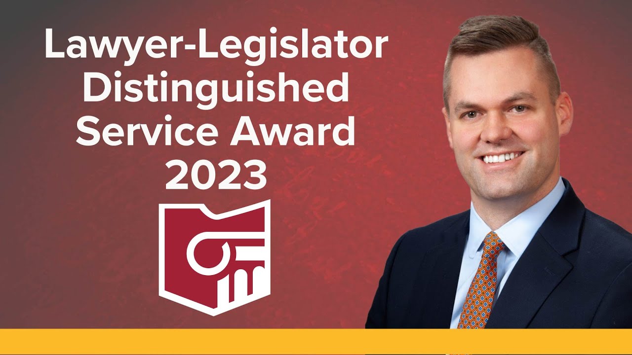 Representative Brett Hillyer - Recipient of the 2023 Lawyer Legislator ...