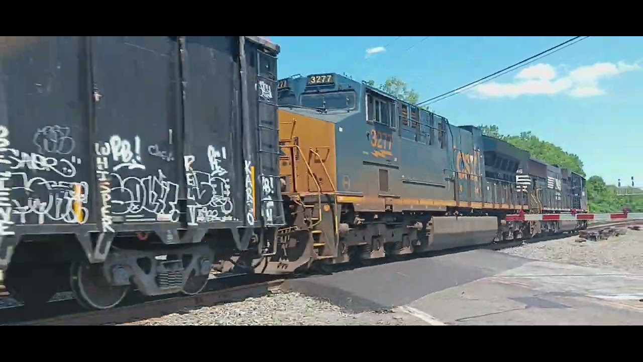 2:00 csx M634 with NS-1846/Csx-3277 eastbound going down the westshore at attridge road mp 382/ ...