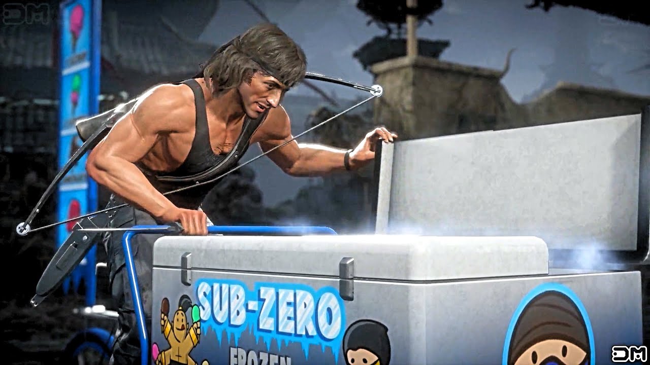 MK11 Ultimate All Characters Ride Sub-Zero's Ice Cream Bike (All Char ...