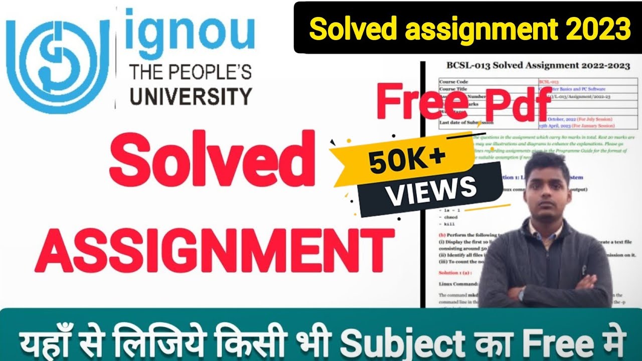 Ignou ka solved Assignment यहाँ से लीजिए फ्री में 2023-24 | IGNOU ...