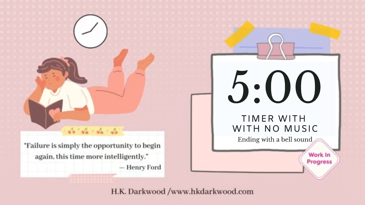 CUTE AESTHETIC 5 min TIMER, Timer for Writing, Studying, Focus and ...